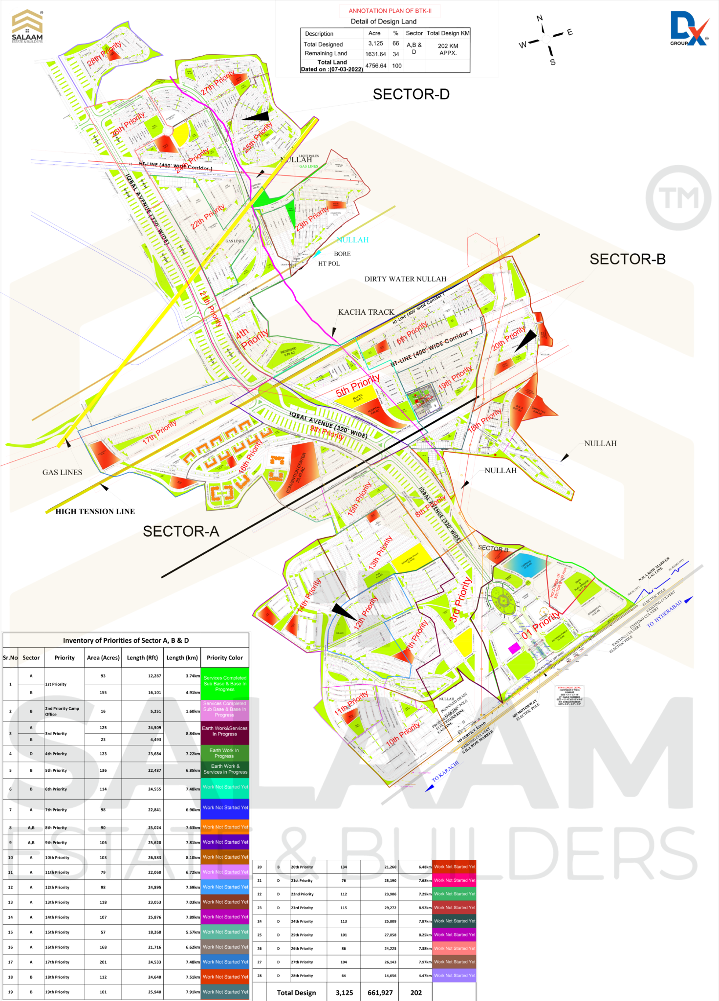 Bahria Town Karachi 2 map - Salaam Estate